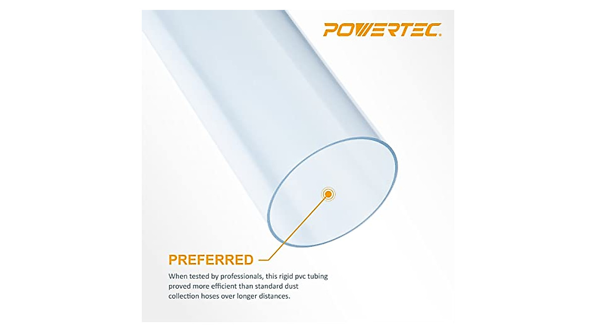 POWERTEC 4" Clear PVC Pipe for Dust Collection