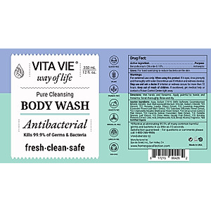 VITA VIE Antibacterial Body Wash, 12 oz