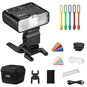 GODOX MF12 TTL 12W Macro Flash,2.4G Wireless Control Built-in 3.7V Lithium Battery Speedlite and Off-Camera TTL Speedlight Compatible with Canon Nikon Sony Fuji Olympus Panasonic with USB Light