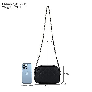 MAXWISE Quilted Crossbody Bags Crossbody Purse Small Crossbody Shoulder Bag with Chain Strap Side Purse for Women
