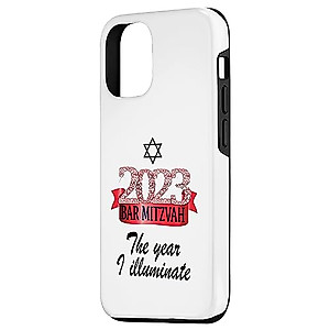 iPhone 13 Pro 2023 Bar Mitzvah Quote Festive White Red Decor Case