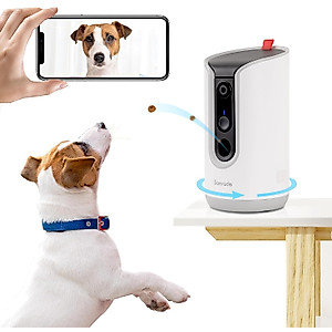 Samrado 2K Pet Camera with Phone App - 360° View, 5G & 2.4G WiFi Two-Way Audio Dog Camera with Treat Dispenser Security Pet Camera for Dogs Remote Pet Monitoring