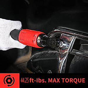 MANUSAGE 3/8" Cordless Electric Ratchet Wrench Set, 20V Cordless 44.25 Ft-lbs 380 RPM Ratchet Kit