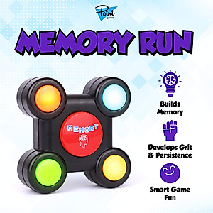 Point Games Memory Run - Electronic Memory Handheld Game with Lights - Competitive Maze Challenge Gameplay -Cognitive Developmental Brain Teaser Puzzle Toy - Kids Ages 6+