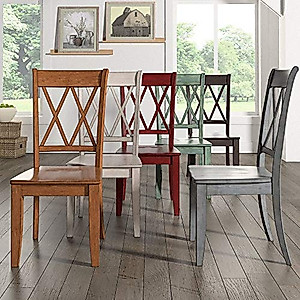 Inspire Q Eleanor Double X Back Wood Dining Chair (Set of 2) by Classic Grey
