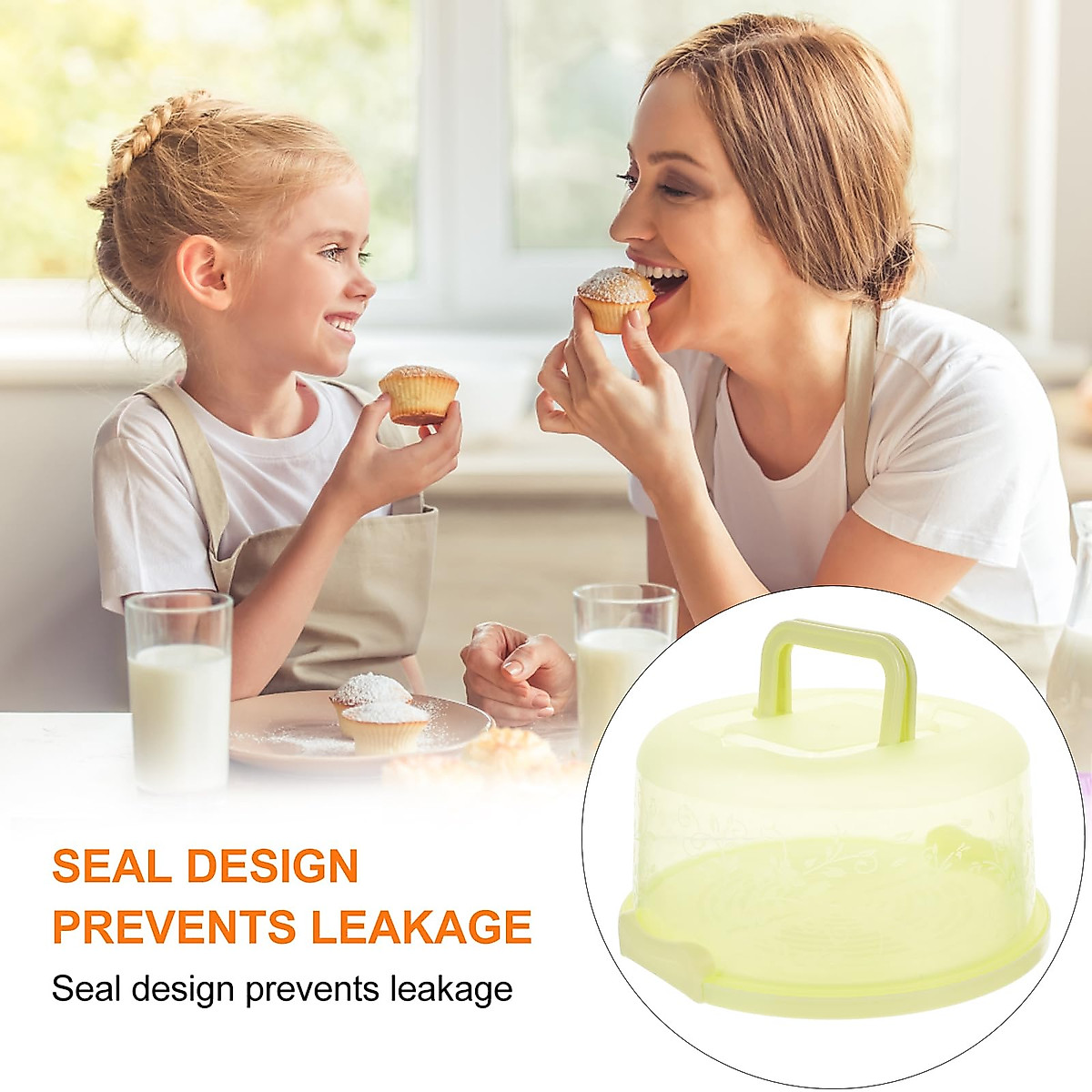 Locking Dessert Carrier Cake Storage Carrier Cake Carrier Clear Plastic Cake Container Cake Box Serving Tray with Handle and Dome Lids Green Locking Dessert Carrier Pie Carrier