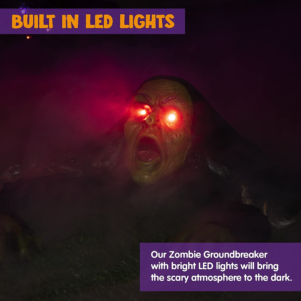 JOYIN Halloween Décor Groundbreaker Zombie with Sound and Flashing Eyes for Halloween Outdoor Indoor Yard Garden Decor