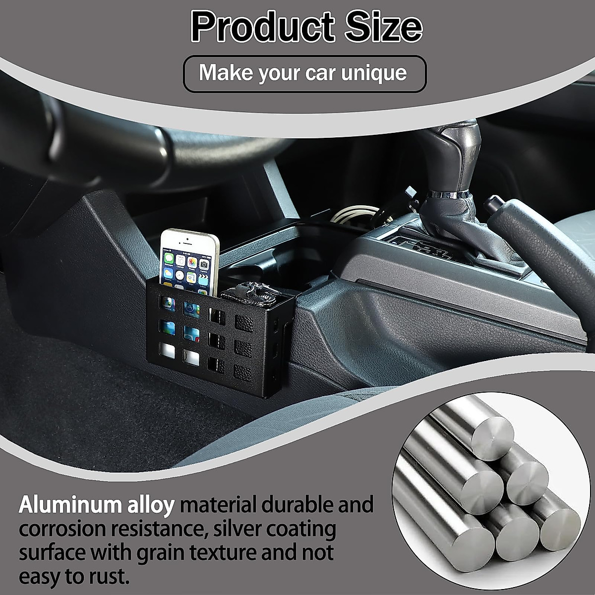 Lcojicep Central Control Storage Box Compatible with Tacoma 2016-2022 Central Control Side Storage Box Gear Shifter Console Organizer Tray，Interior Organizer Accessories