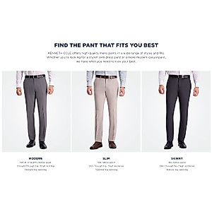 Kenneth Cole REACTION mens Shadow Check Stretch Slim Fit Dress Pants, Brown, 32W x 30L US