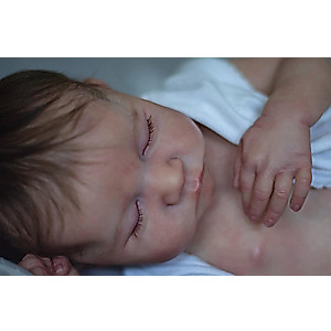 Anano Newborn 19 Inch Silicone Reborn Baby Dolls Full Body Soft Silicone Baby Dolls Anatomically Correct Baby Boy Doll Reborn Baby That Look Real Veins for Kids (Gray Sweater-Levi)