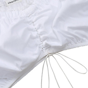 Clearlove Women's Oktoberfest Shirt German Lace Dirndl Blouse Wrap Crop Top (White-3,L)