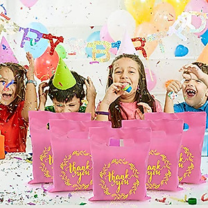 TOSPARTY Plastic Thank You Merchandise Bags Party Present Bags Candy Cookie Treat Bags for Birthday Party Baby Shower Wedding Christmas Retirements