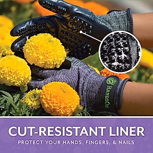 HANDSON Gardening Gloves - Cut & Water Resistant Work Gloves for Men & Women - Heavy Duty Garden Gloves for Outdoor Yard Work - Gardening Supplies for Gardeners & Landscapers (Large, 1 Pair)