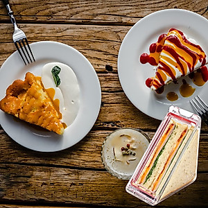 RAUWIZX 2 PCS Magnetic Sandwich Container, Sandwich Container Washable Crisper, Reusable Sandwich Container, Portable Acrylic Clear Sandwich Bento Box with Lid Sandwich Organizer