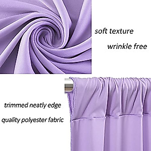 10ft x 7ft Lavender Backdrop Curtain for Parties Wedding Light Purple Wrinkle Free Backdrop Drapes Panels for Baby Shower Birthday Party Photo Photography Polyester Fabric Background Decoration