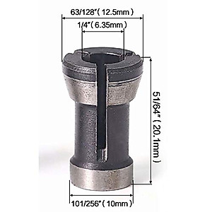 Yakamoz 1/4 Inch Shank Router Collet Extension Milling Cutter Bit Rod Chuck Extender Adapter Extends an Additional 2-1/4" for 1/4" Router Bits Only