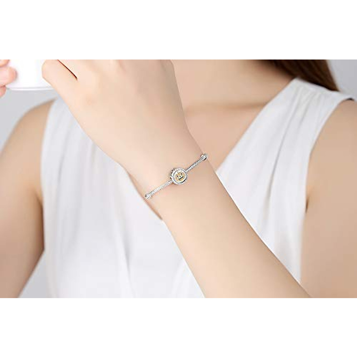 EVESCITY 925 Silver My Boo Cute Ghost Halloween Fashion Sterling Charm Bead Pendant For Charms Bracelets ♥ Best Jewelry Gifts for Her Holiday Halloween Fall Autumn ♥