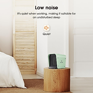 ISILER Space Heater, 1500W Portable Indoor Heater, Ceramic Space Heater Adjustable Thermostat Tip-Over Overheat Protection, Hot Cool Fan Electric Heater for Home Office Garage Green