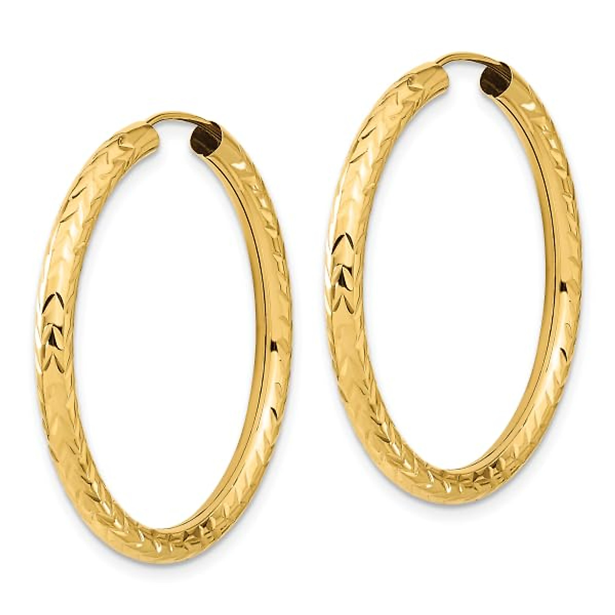 14K Yellow Gold Endless Round Hoop Earrings