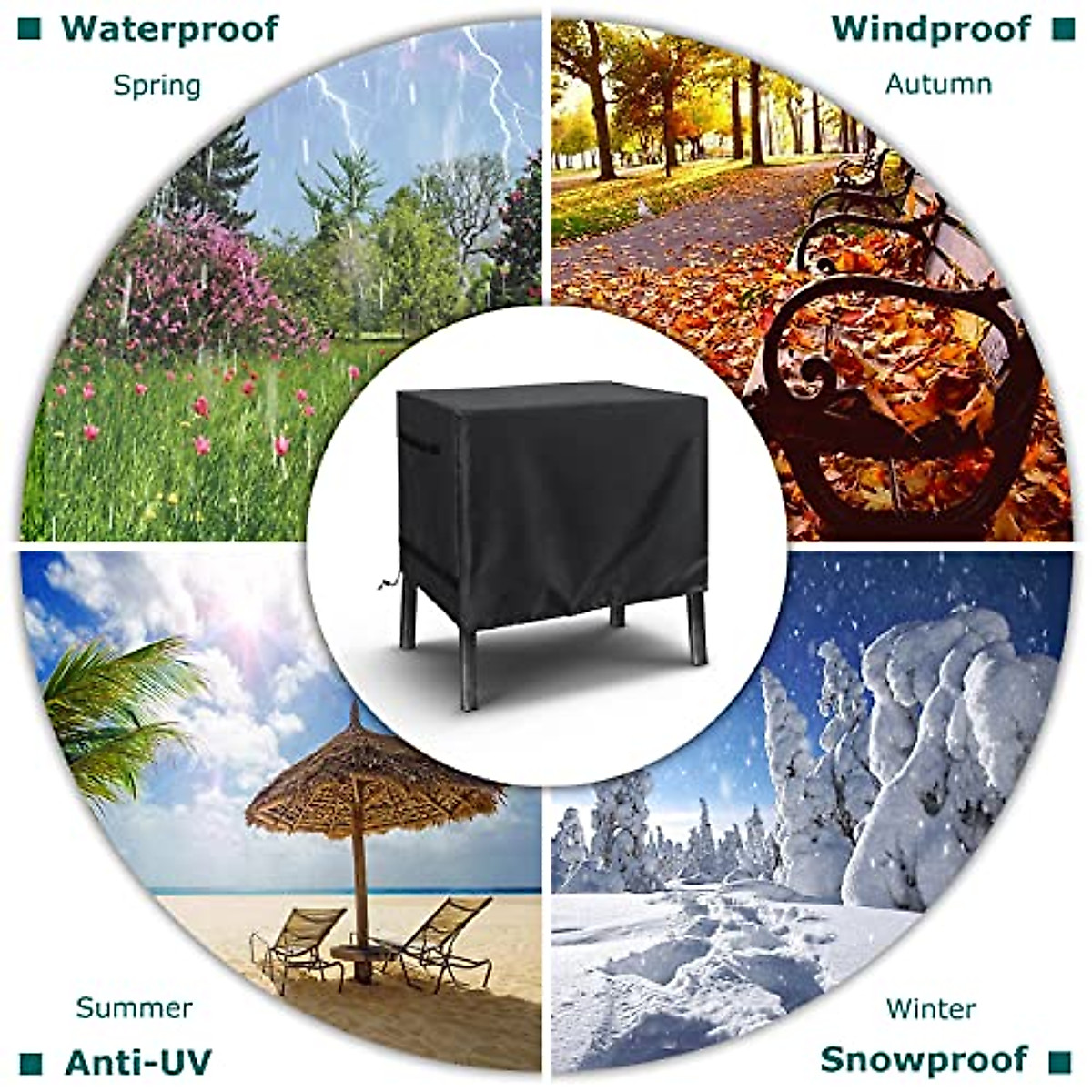 AKEfit Patio Stove Burner Covers, Outdoor Grill Cover for Camp Chef 2 Burners Stove, Heavy Duty Waterproof Protector for EX60LW EX60PP, 32''L x 16''W x 21''H, Black