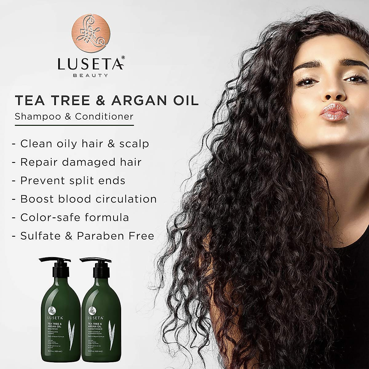 Luseta Tea Tree Shampoo and Conditioner with Tea Tree Oil for Hair Growth