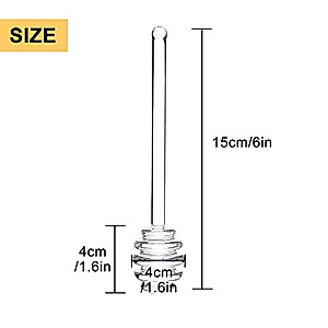 2 Pcs 6'' Glass Honey Dipper Stick, Honey Jam Syrup Mixing Stirrer Spoon for Honey Pot Jar