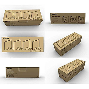 YIGII Towel Hooks/Bathroom Hook - Self Adhesive Hooks Office Hooks Hanging Keys for Kitchen Stick on Wall Stainless Steel 4 Packs