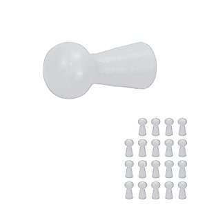 Crapyt Wall Hook Solid Natural Wood White Hanger Polished Coat Hat Hanging Decorative Replacement H4cm/1.57" 20 PCS with Screws Wall Mounted Furniture Hardware for Kitchen Bathroom Bedroom