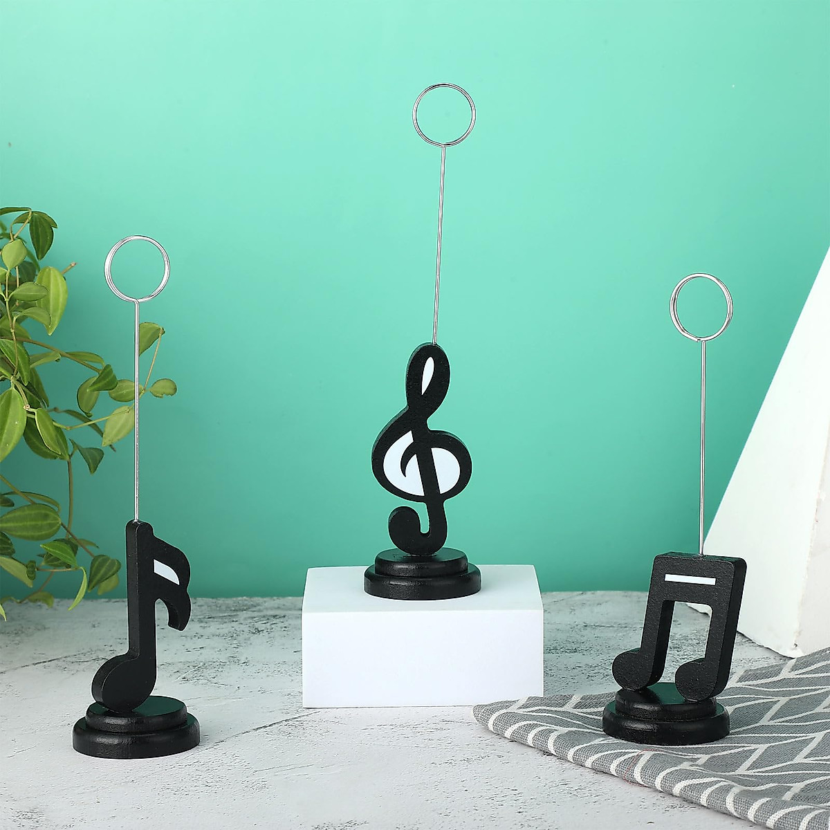 Wenqik 6 Pieces Musical Note Photo Balloon Holder Table Number Holders Place Card Holder Photo Clips Holder Music Note Decoration for Home Picture Themed Party Birthday Wedding Gifts Arts, 3 Styles
