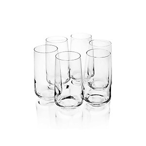 TINSELGLASS Drinking Glasses Set of 6, Crystal Water Glasses, Juice, Beverage, Mojito, Mixed Drinks, Cocktail Glass Set, Bar Glassware for Rocks, Juice, Beer, Cocktail Glasses, Ho