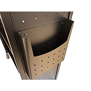 Workington Rolling Book Truck Book Cart with 3 Flat Shelves, Library Book Cart with Swivel Lockable Casters 3001 Black