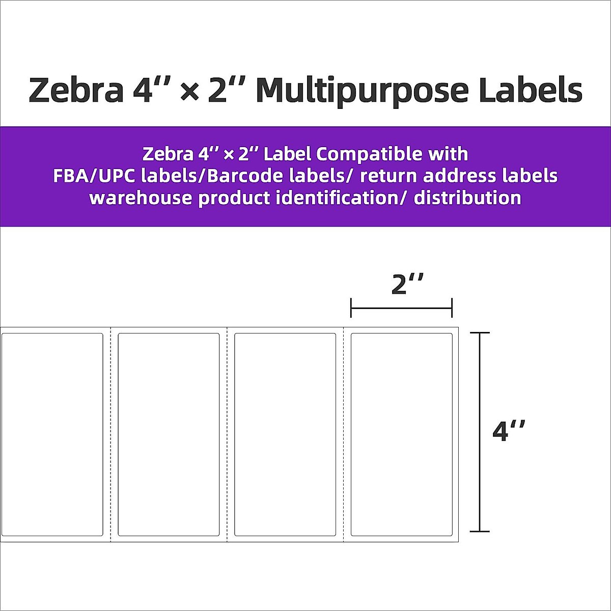 AveneMark 12 Rolls 4" x 2" Direct Thermal Labels for Barcodes Postage Address Shipping Labels Compatible with Rollo & Zebra Desktop Printers Adhesive - 750 Labels/Roll