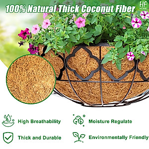 HFHOME 2PCS 14" Round Coco Liner, 14 inch Coco Fiber Replacement Liners for Hanging Basket