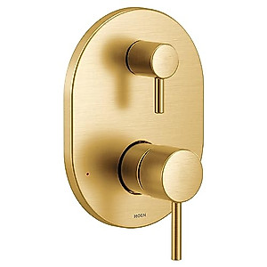 Moen Align Brushed Gold M-CORE 3-Series 2-Handle Shower Trim with Integrated Transfer Valve, Valve Required, UT3290BG