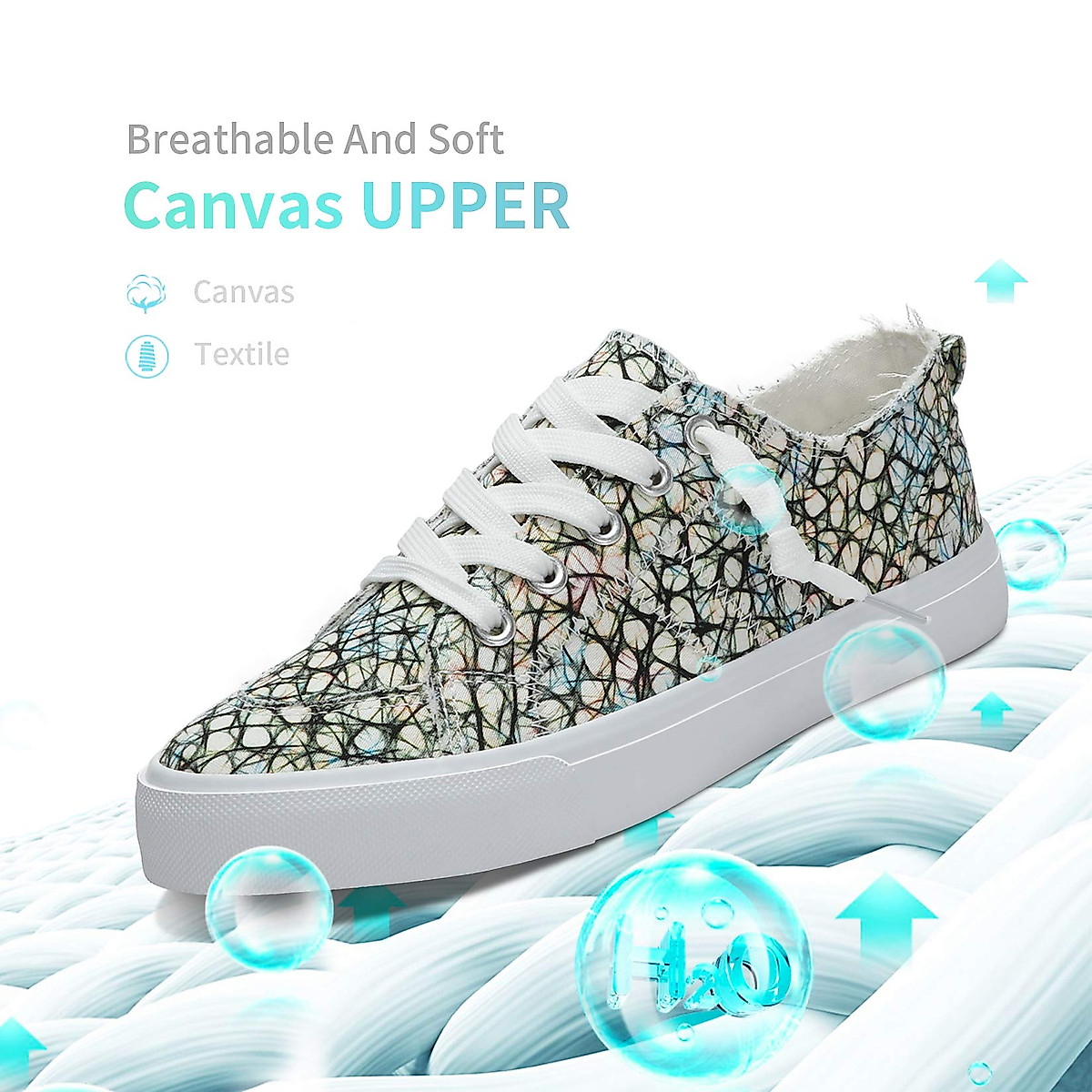 Obtaom Women's Play Fashion Sneaker Comfortable Walking Shoes Green Multi Canvas Slip on Shoes(Green,US6)