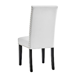 Modway Parcel Performance Velvet Dining Side Chairs - Set of 2, White
