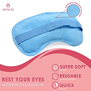 Gel Eye Mask - Hot or Cold Compress Pack Eye Therapy | Cooling Eye Mask for Dark Circles & Puffiness, Puffy Eyes, Dry Eyes, Headaches, Migraines, Sinus - Reusable Eye Face Mask | Ergo Gel Bead (Pink)
