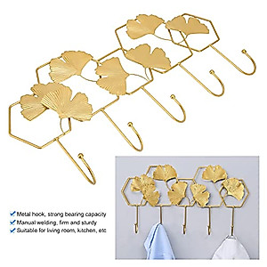 Agatige Wall Mounted Clothes Hook,Multifunctional Clothes Hanger Reusable Space Saving Coat Rack for Scarf & Bag(Gold)