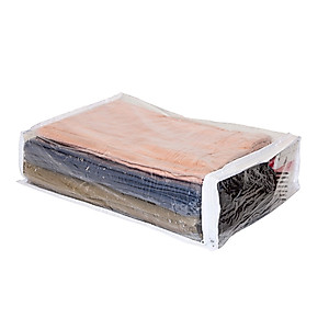 Set of 10 Clear Vinyl Zippered Storage Bags 11 x 15 x 4 Inch
