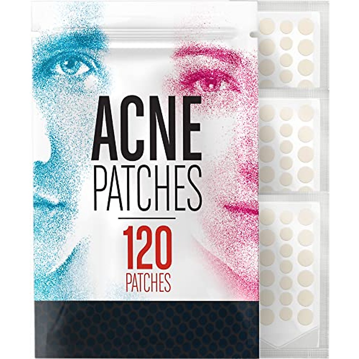 BASIC CONCEPTS Acne Patches (120 Pack), Tea Tree Oil and Hydrocolloid Pimple Patches for Face, Zit Patch (3 Sizes), Blemish Patches, Acne Dots, Pimple Stickers, Acne Patch and Pimple Patch