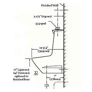 American Standard 6581001.02 6581.001.020 Urinal, White