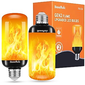 2024 Newest Gen2 Flame Light Bulbs, Most Realistic Flickering Light bulbs, E26 Halloween Light Bulbs, Halloween Lights Outdoor & Indoor, LED Outdoor Light Bulbs for Halloween Decorations, Home Decor