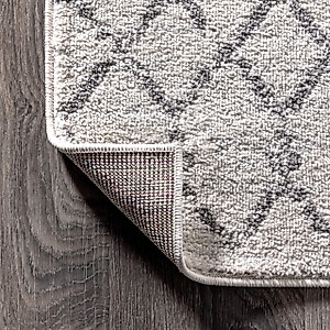 JONATHAN Y MOH101B-3OV Moroccan Hype Boho Vintage Diamond 3 ft. x 5 ft. Oval Area-Rug, Bohemian, Southwestern, Transitional, Pet Friendly, Non Shedding, Stain Resistant, Easy-Cleaning, Cream/Gray