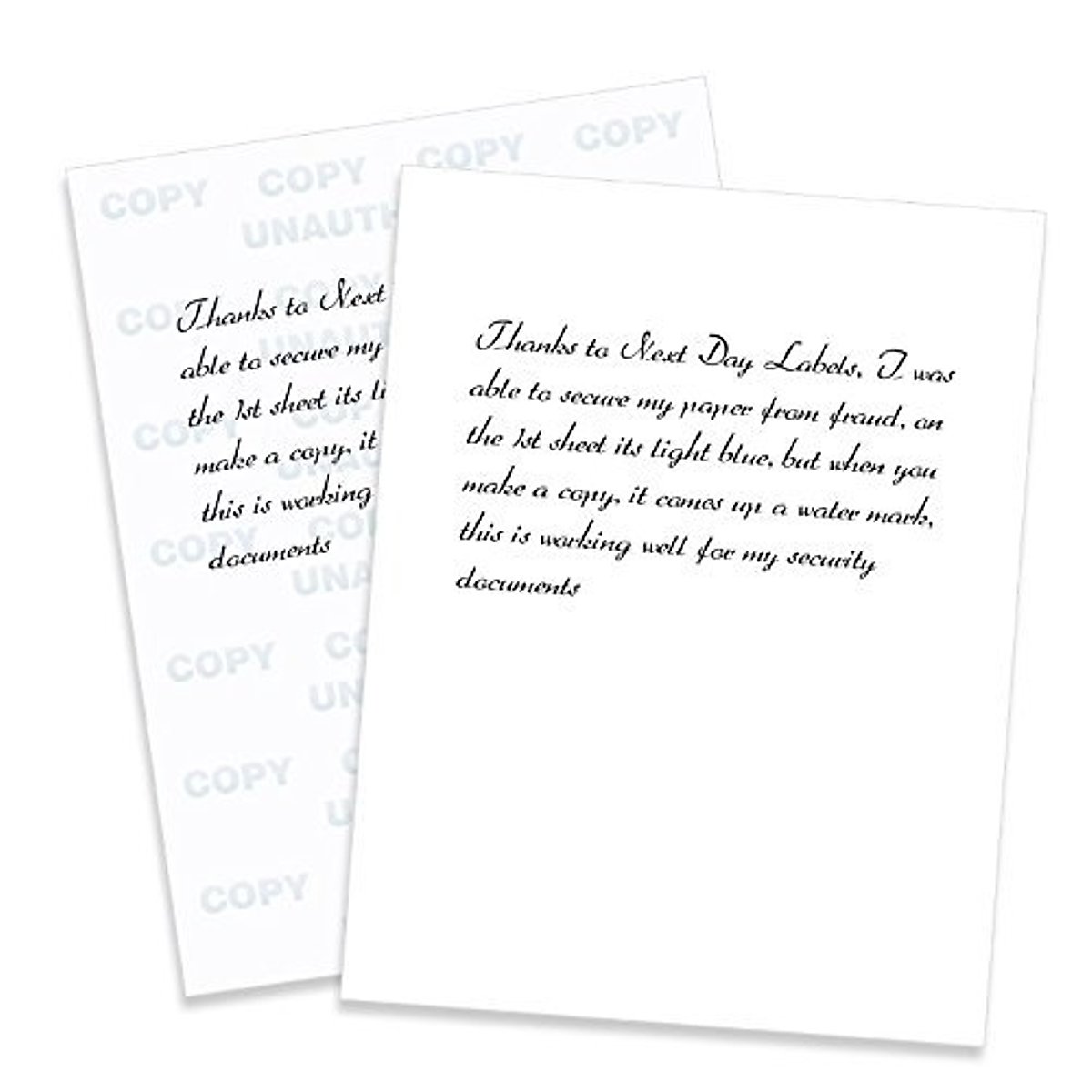 NextDayLabels - Multi-Purpose UNAUTHORIZED COPY 8-1/2 x 11" Security Paper for Laser or Ink Jet Printers (Pack of 50 Sheets Blue)
