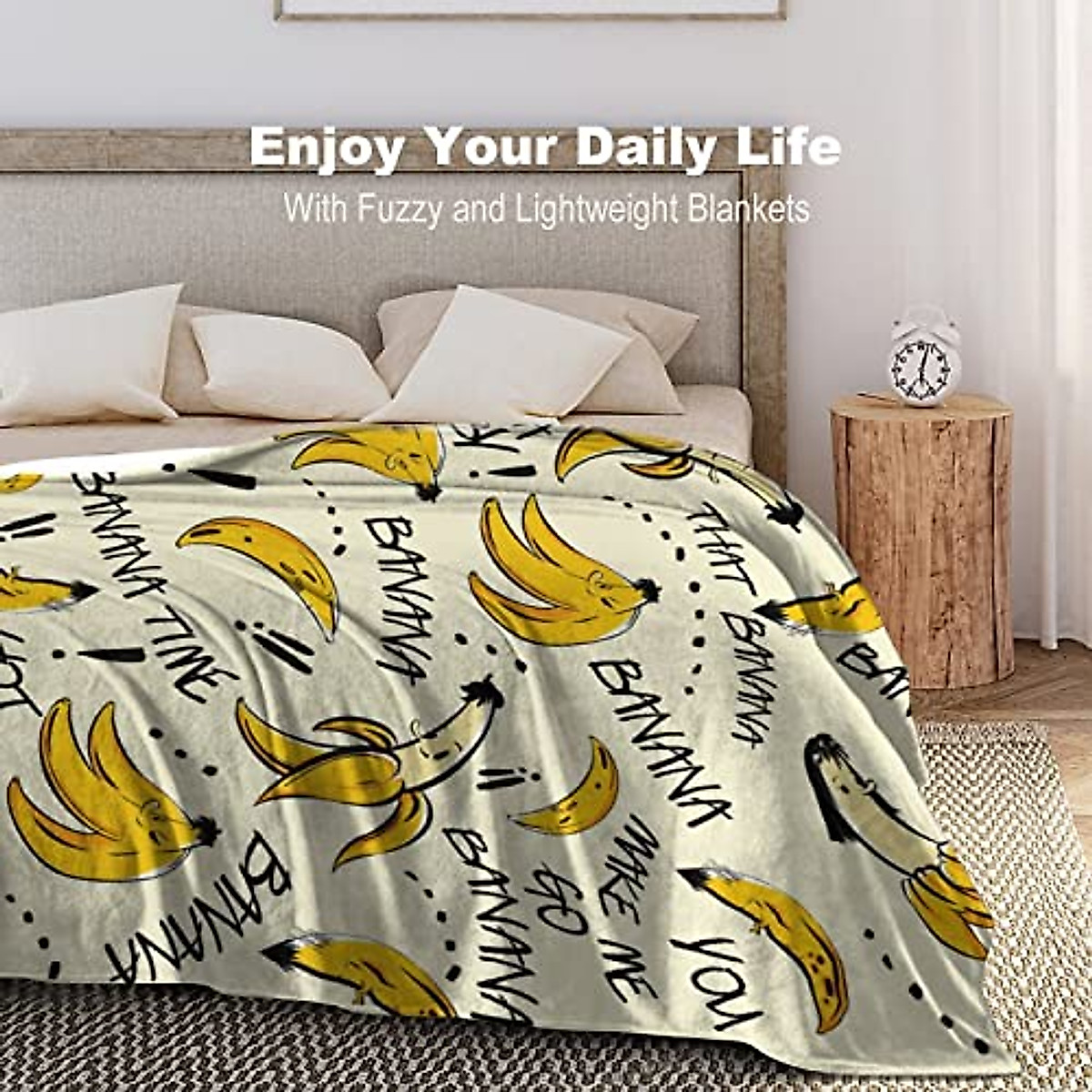 STWINW Funny Banana Throw STWINW Gifts for Women Men Ultra Soft Throw Blankets Lightweight Couch Bed STWINW Warm Plush Flannel STWINW 40''x50'' Cooling STWINW Home Decor Blanket