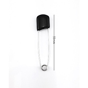 yueton 50pcs Black Plastic Head Baby Safety Pins Safety Locking Baby Cloth Diaper Nappy Pins