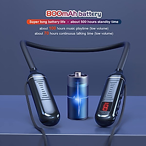 Long Battery Life neckband bluetooth headphones, X8 (150H Playtime) & X6 (100H Playtime),LED Power Display,in Ear Wireless Headset with Noise Cancelling Microphone, USB-C Fast Charging Stereo Earbuds