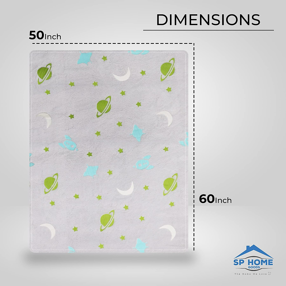 SP HOME GOODS Glow in The Dark Throw Blanket Gift for Girls and Kids Ages 4-14 and for Grandkids - [Galaxy] 50 x 60 Inches Fun, Cozy Fleece Throw Blanket