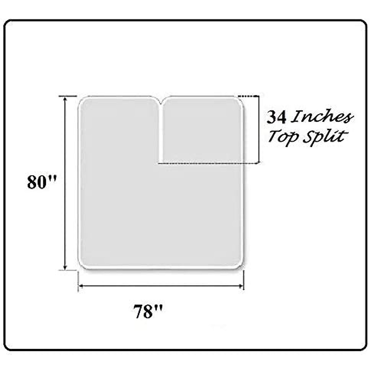 34" Top Split King Sheets- Split Head Flex King Sheets (4 Pcs)- 100% Egyptian Cotton- Flex Top King Sheets for Sleep Number Bed- 15 Inch Deep Pocket- Adjustable Split Bed Sheets- White Solid