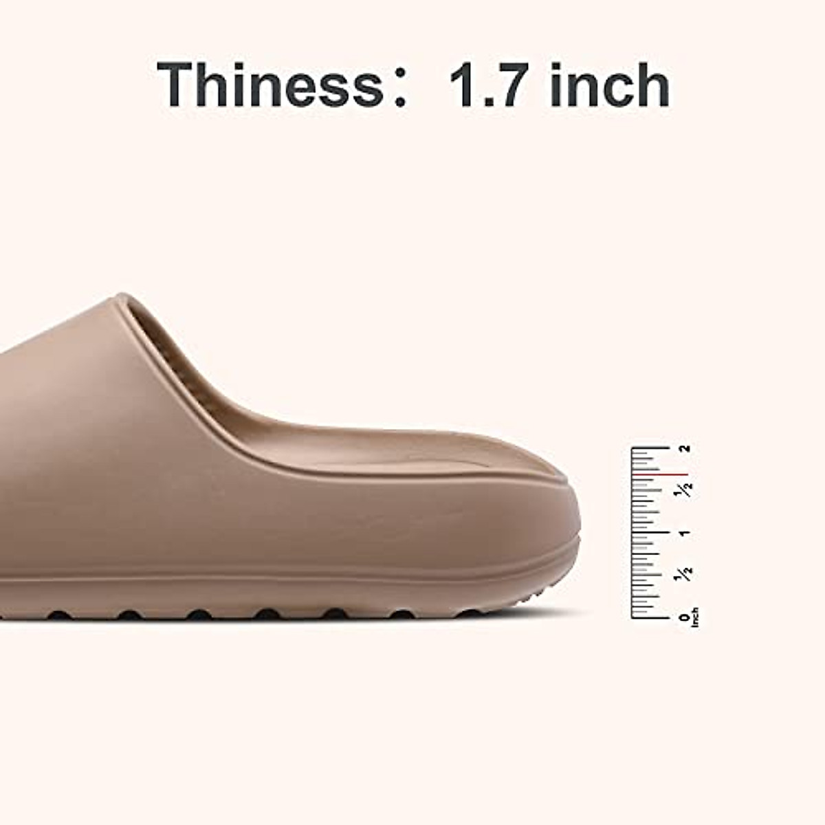 Beslip Platform Slide Sandals for Men Women Lightweight Open Toe Shower Shoes Khaki 4243